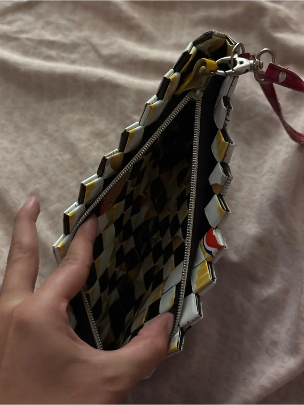 Source Unknown | Bags | Unique Like New Woven Checkerboard Clutch Bag ...